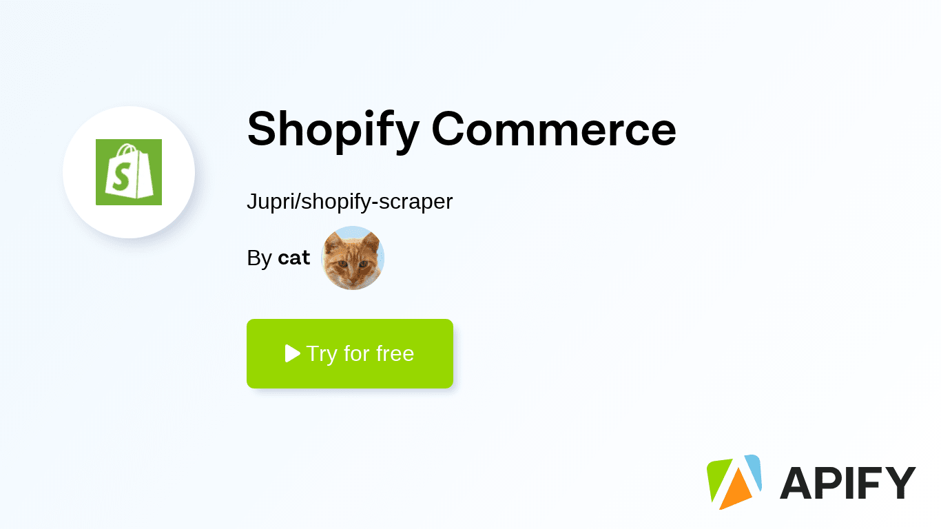 Shopify Scraper · Apify