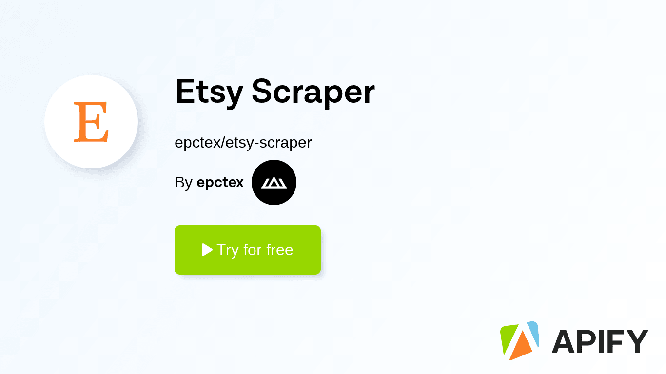 Etsy Scraper · Apify