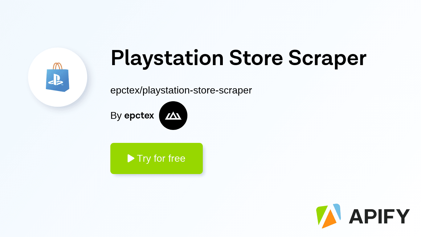Playstation Store Scraper · Apify