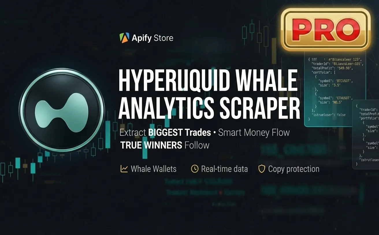 Hyperliquid Whale Tracker | AI Signals & Copy Trading Data · Apify