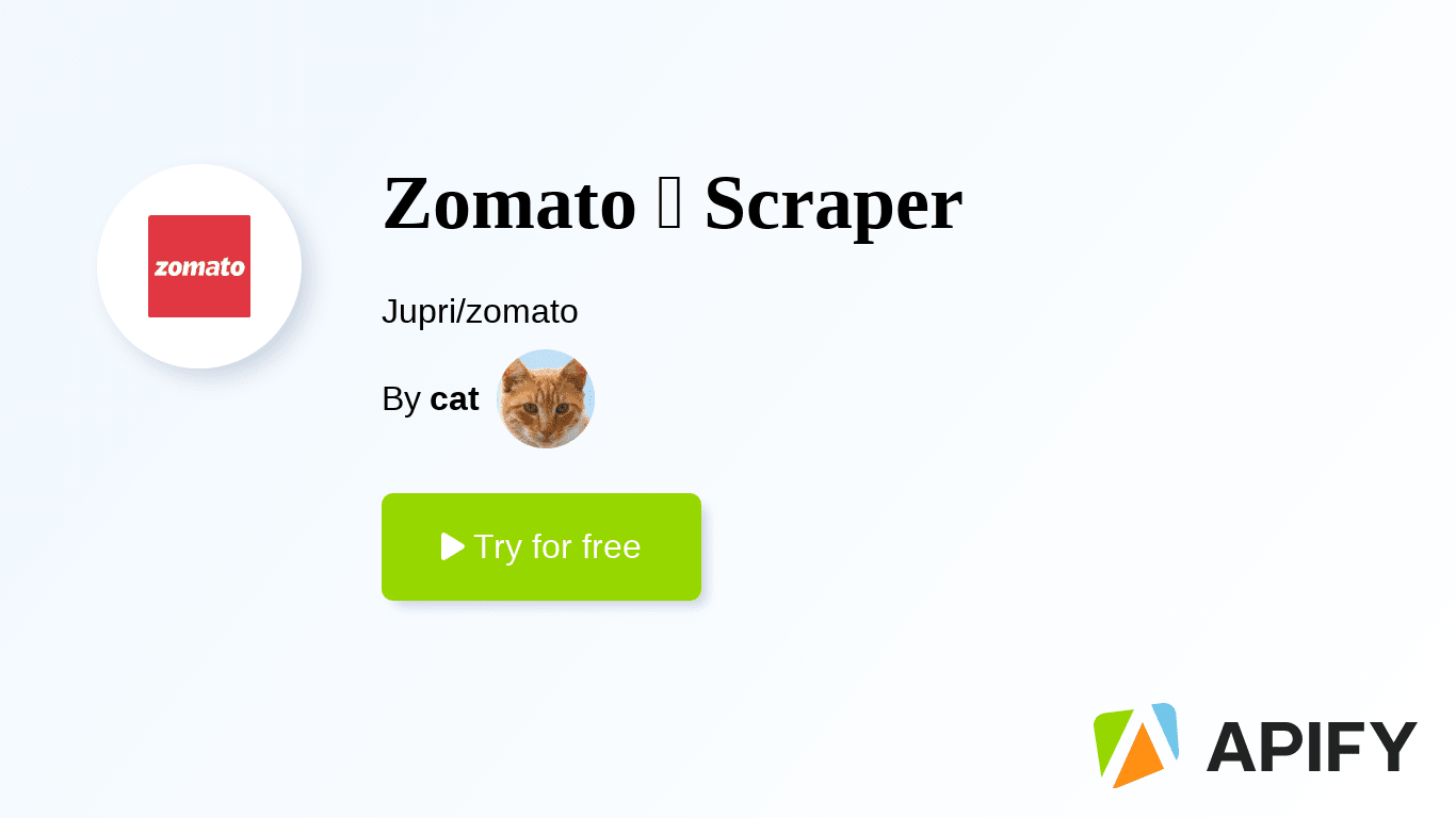 Zomato Scraper · Apify