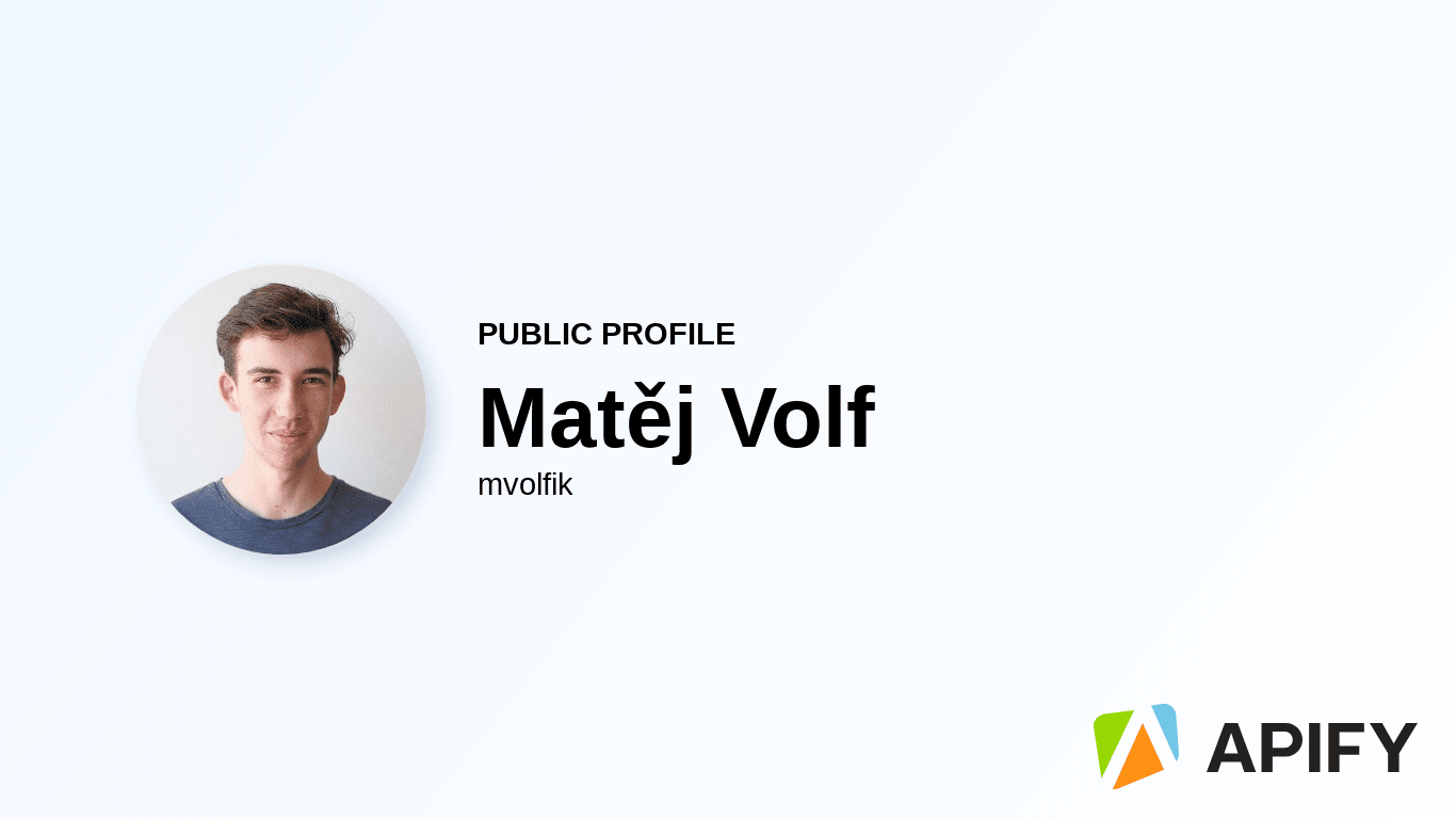 mvolfik (Matěj Volf) · Apify
