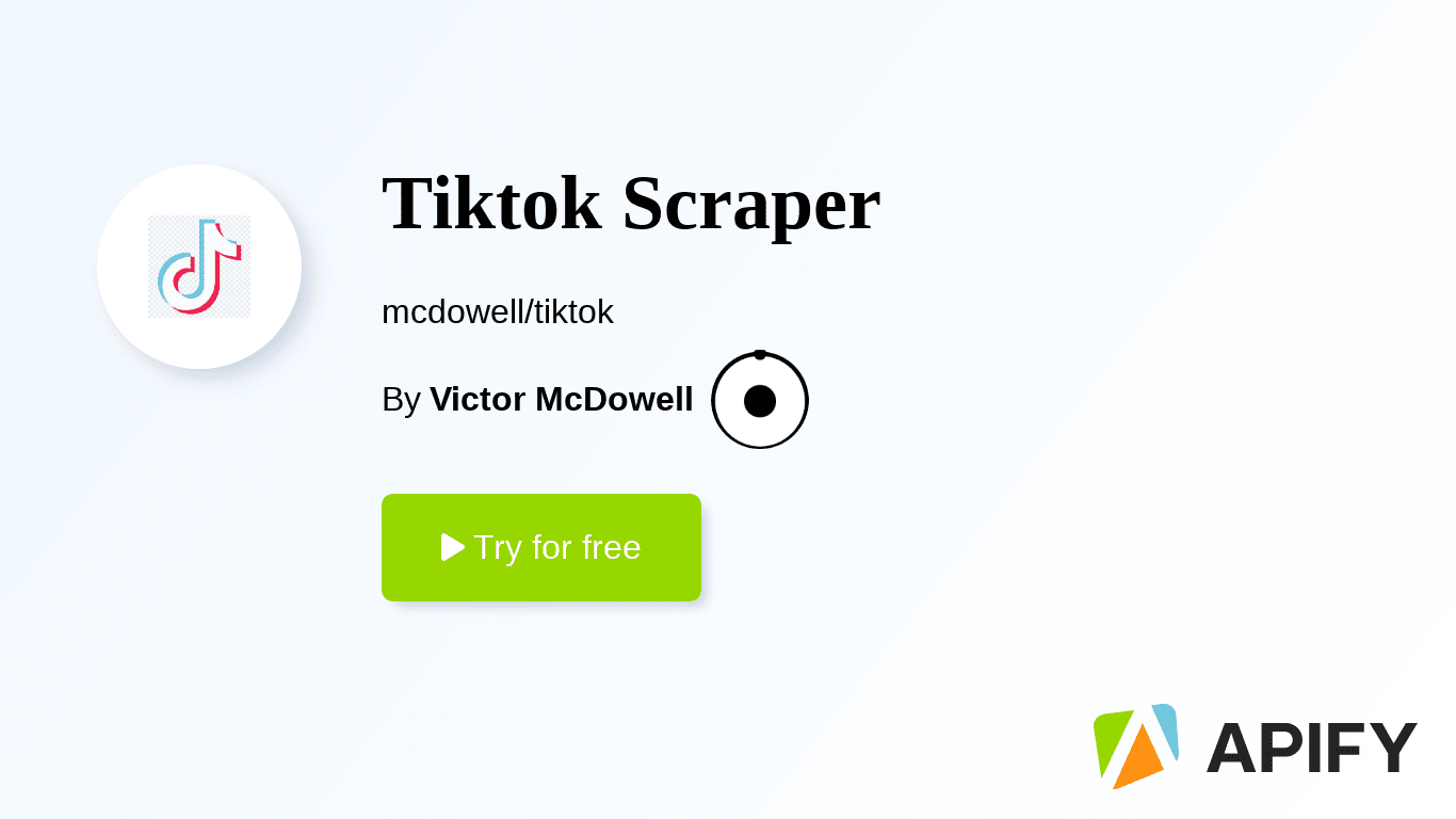 Input · Tiktok Scraper · Apify