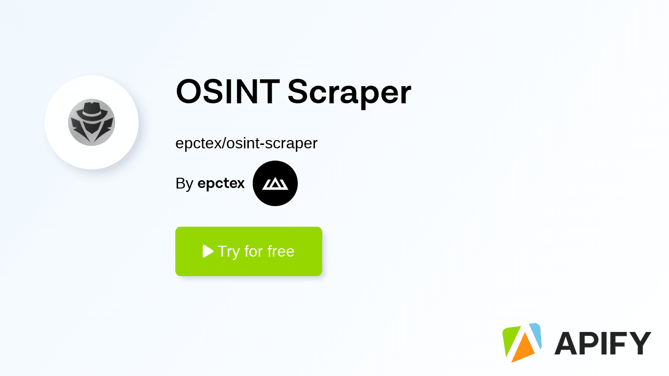 OSINT Scraper · Apify