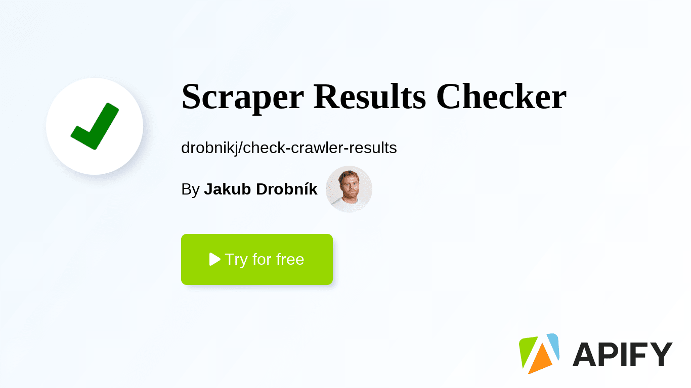 Scraper Results Checker · Apify