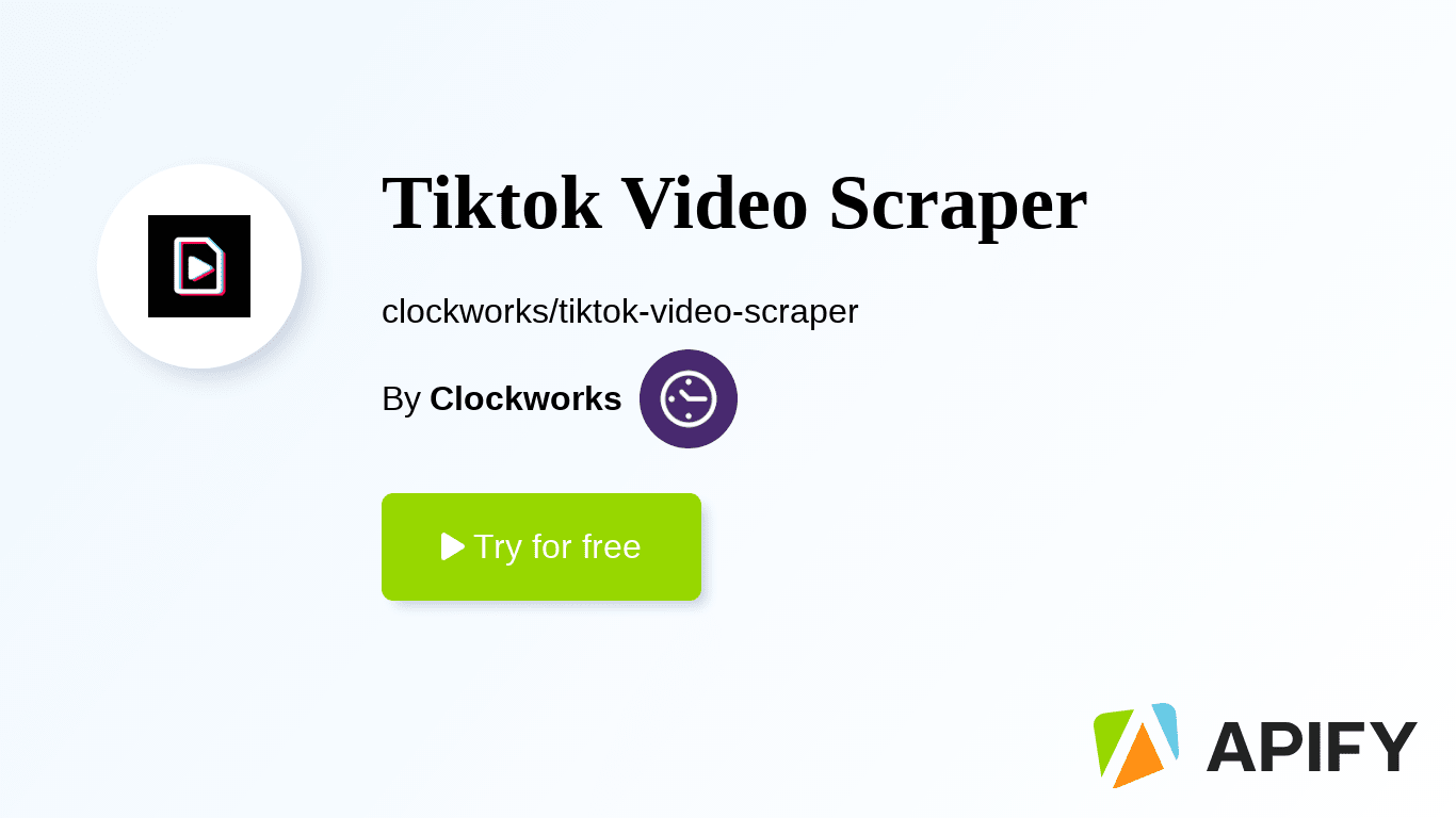 Tiktok Video Scraper · Apify