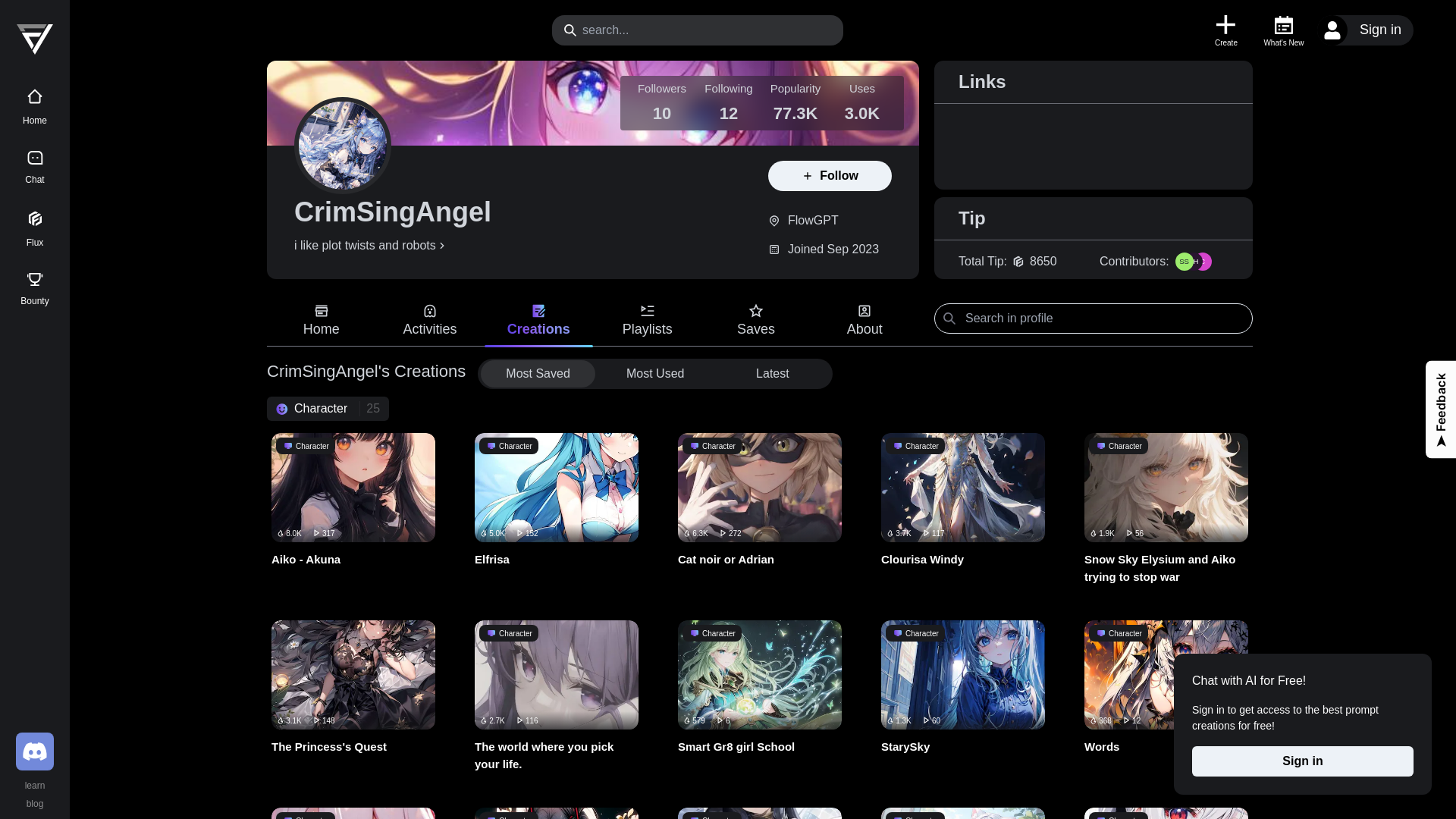 FlowGPT Profile Scraper [DEPRECATED] · Apify