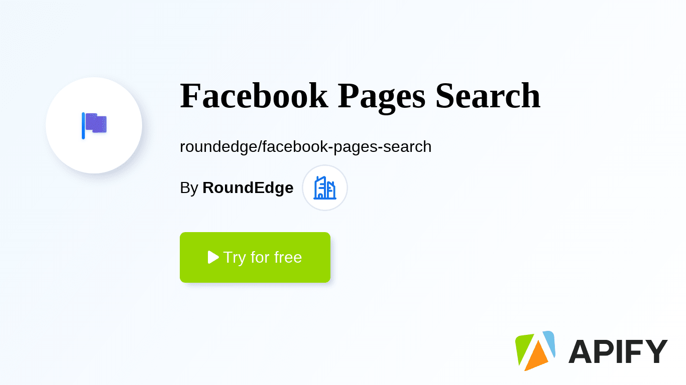 Facebook Pages Search · Apify