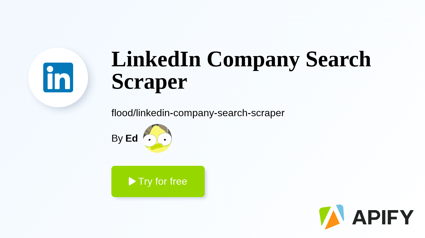 LinkedIn Company Search Scraper · Apify