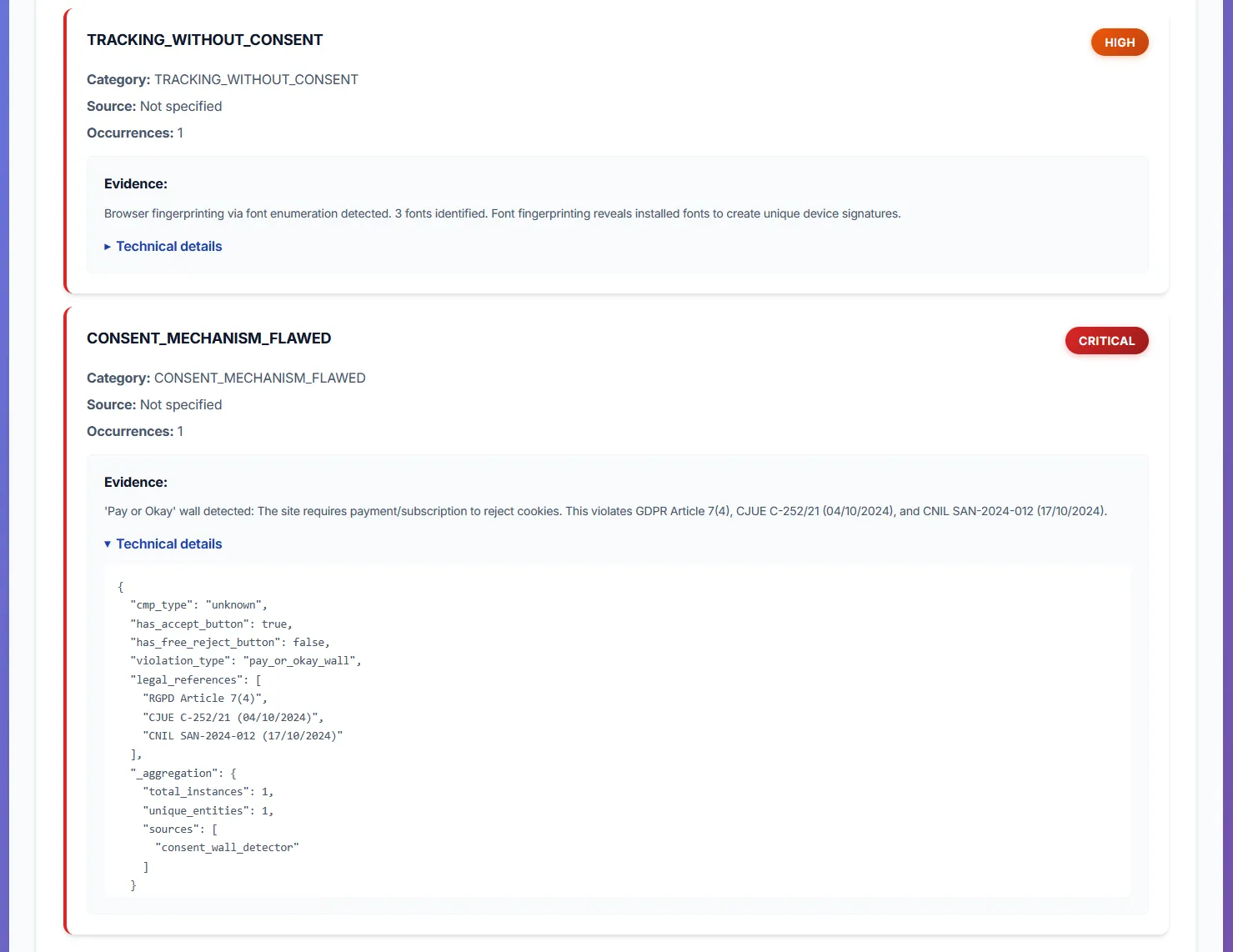 RGPD_PRO - GDPR Compliance Scanner with Fine Estimates · Apify