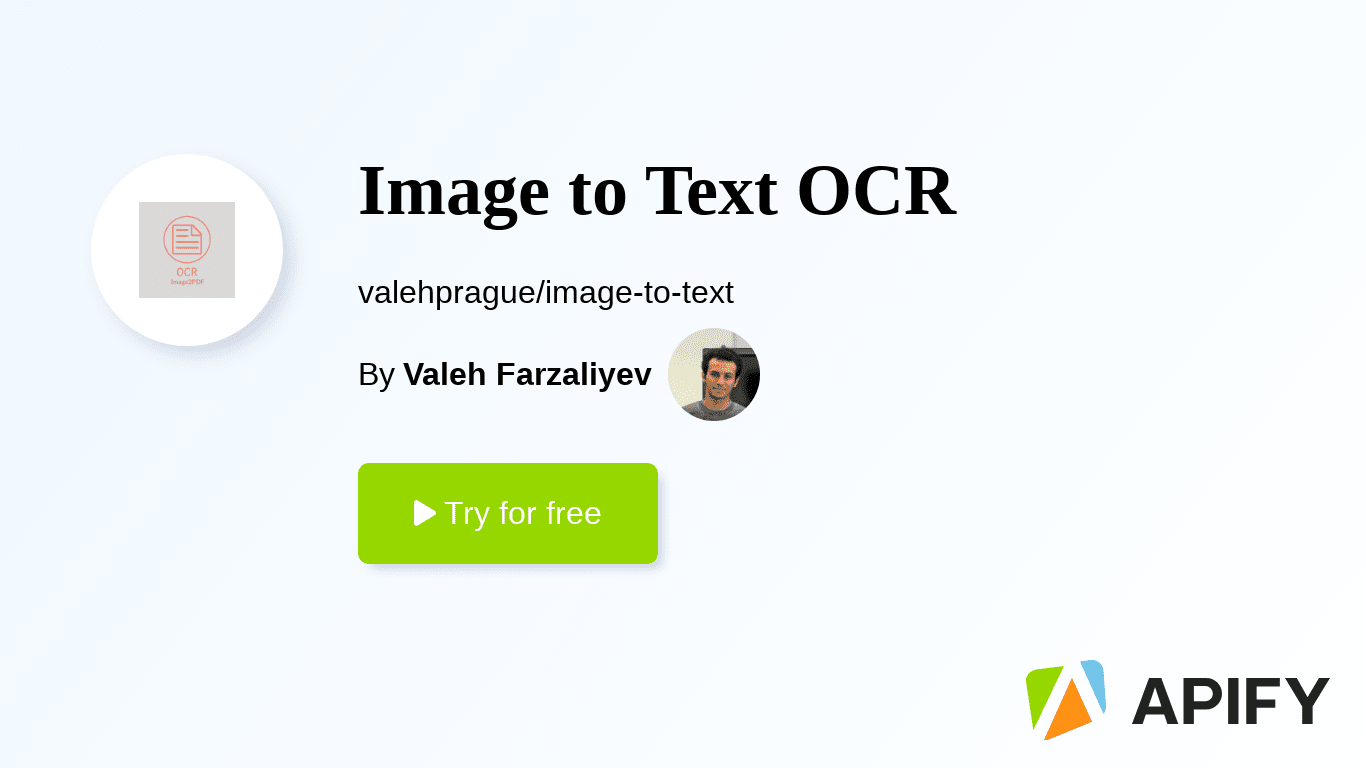 Input · OCR Extractor · Apify