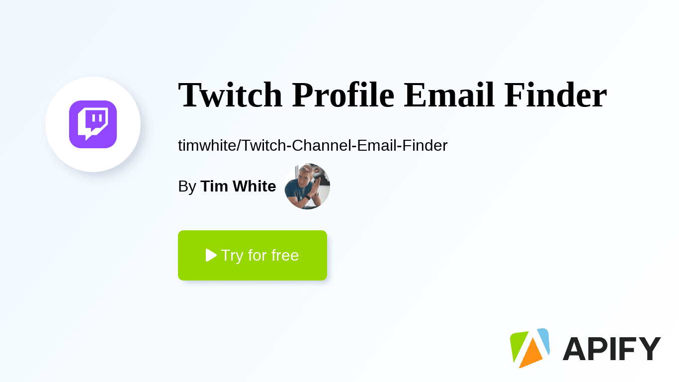 Twitch Email Finder · Apify